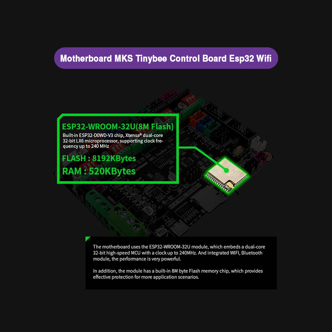MKS TinyBee 3D Printer Control Board with ESP32 WiFi – MakerParts 3D