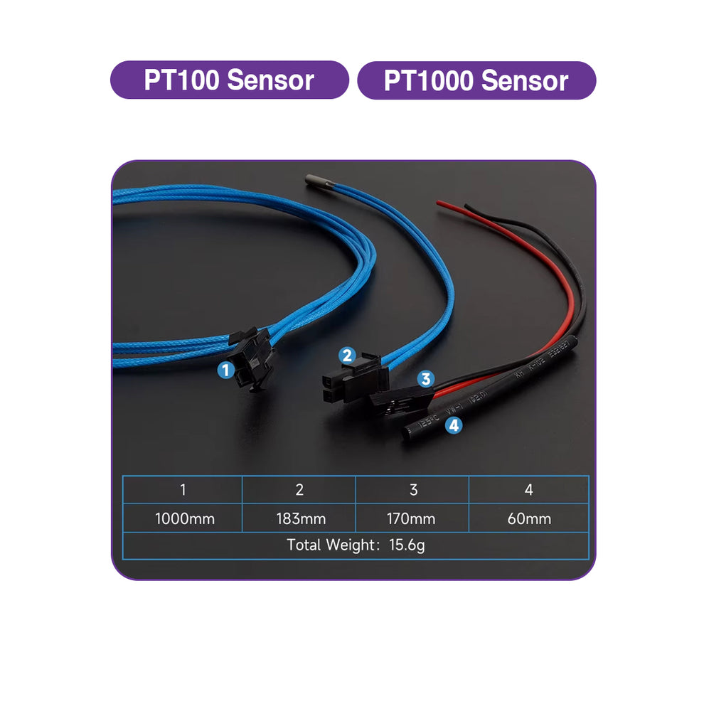 PT1000 Sensor Temperature Sensor Probe 3x15mm Hotend 3D Printer Parts ...