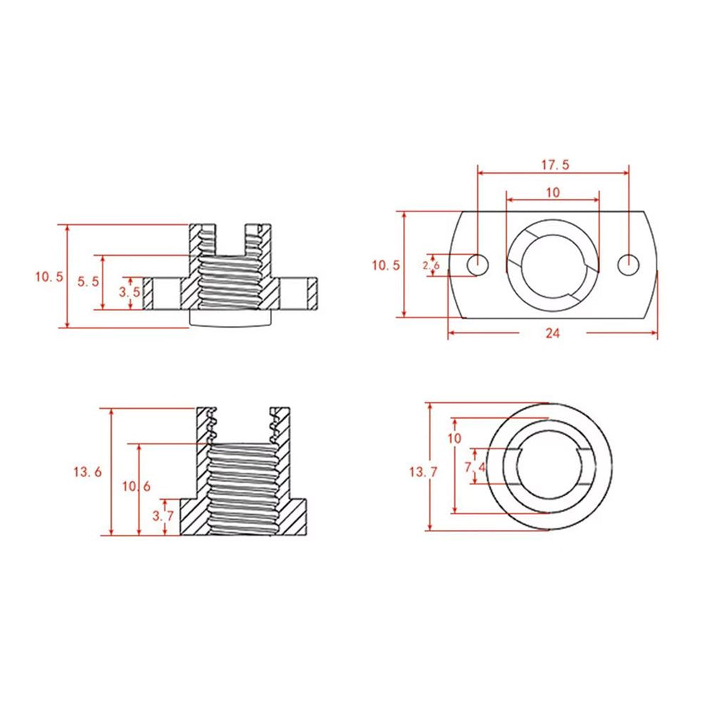 T8 Anti-Backlash Spring Nut – Z-Axis Wobble Eliminator – MakerParts 3D